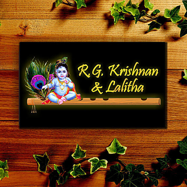 Buy/Send Personalised Krishna LED Name Plate Online- FNP
