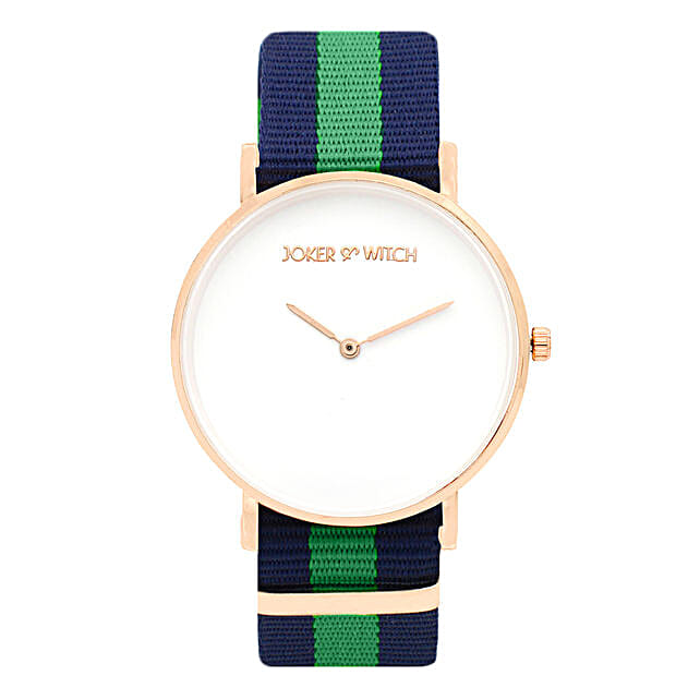 Buy/Send Classic Blue Green Strap Watch Online- FNP