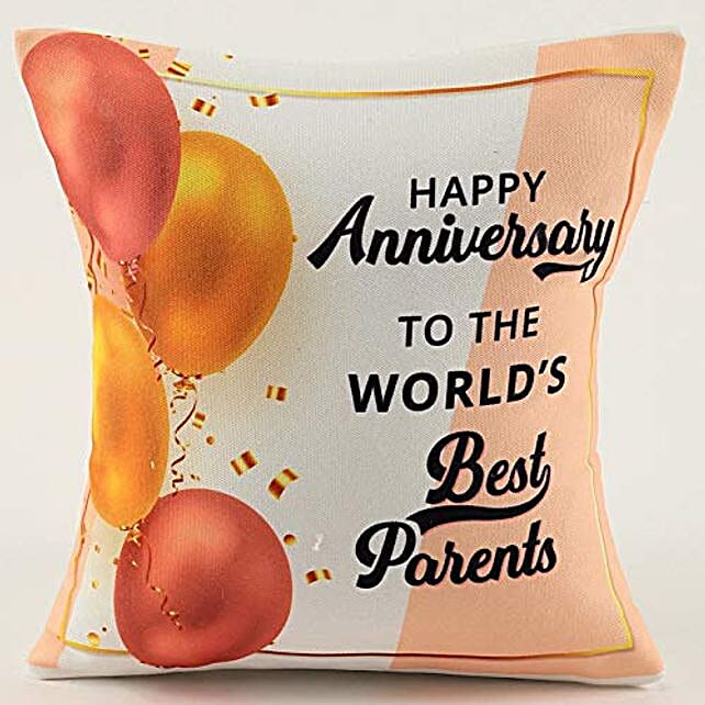 Buy/Send anniversary to worlds best parents printed cushion Online- FNP