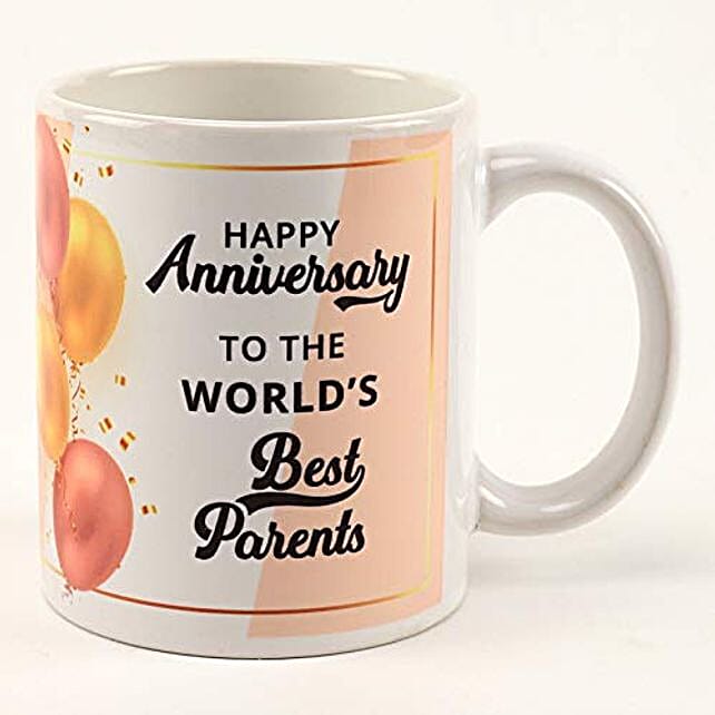Buy/Send anniversary to worlds best parents printed mug Online- FNP