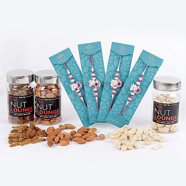 Buy/Send small pink pig rakhi n dry fruits mp484 Online- FNP