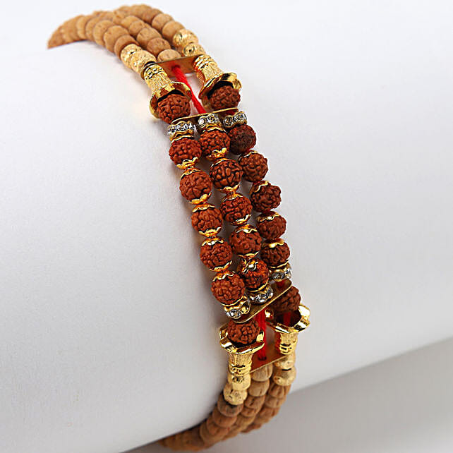 Buy/Send three layer beautiful rudraksh rakhi mp225 Online- FNP