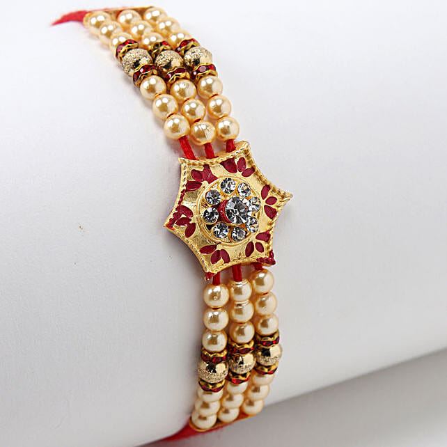 Buy/Send three layer designer pearl rakhi mp222 Online- FNP