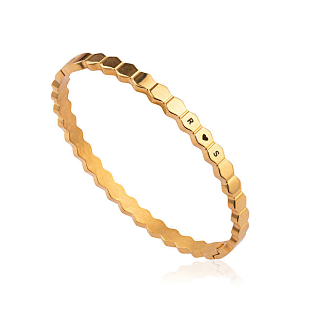 Buy/Send Personalised Golden Signature Bracelet For Women Online- FNP