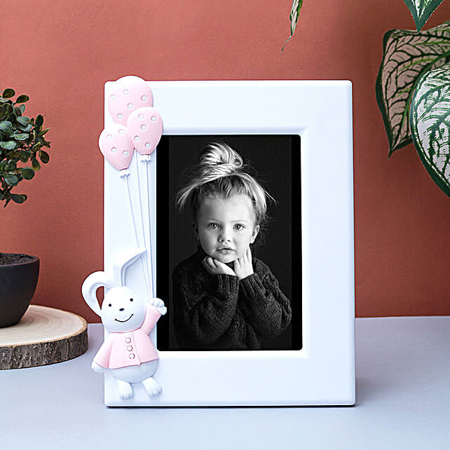 Buy/Send Personalised Pink Bunny Rabbit Vertical Photo Frame Online- FNP