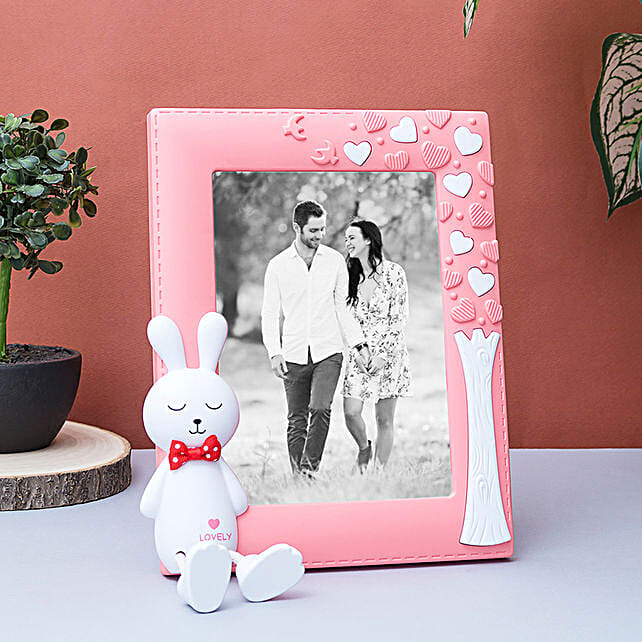 Buy/Send Personalised Pink Cute Bunny Rabbit Photo Frame Online- FNP