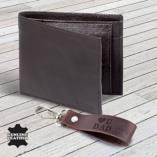 Buy/Send Tzaro Leather Wallet & Key Chain Combo Online- FNP