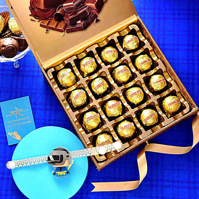 Buy/Send PUBG Gamer Rakhi & Assorted Chocolate Box Online- FNP