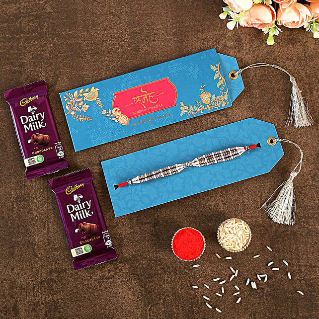 Buy/Send Pearl Pretty Rakhi With Chocolates Online- FNP