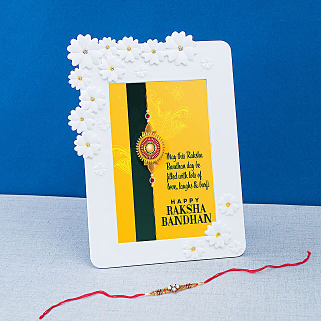 Buy/Send Designer Rakhi and Floral Frame Online- FNP
