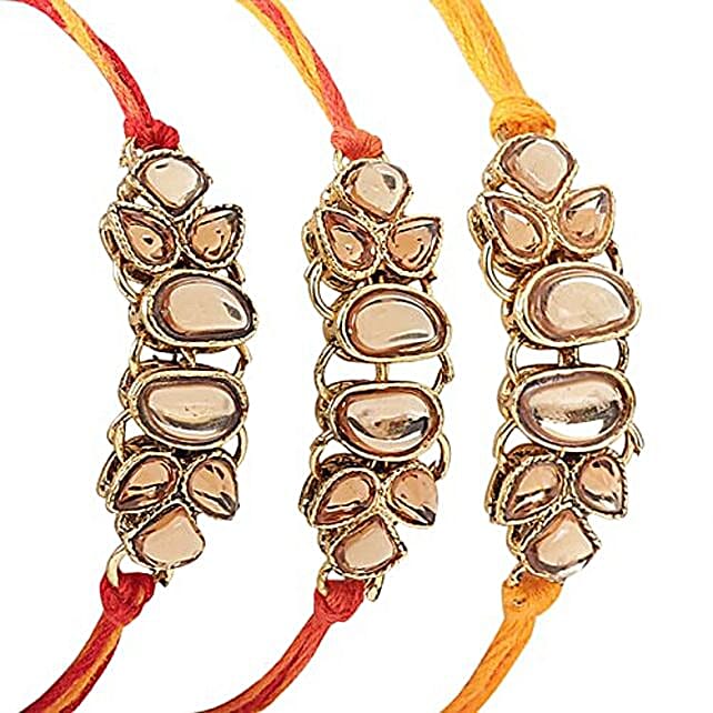 Buy/Send set of 1 round diamond rakhi 28 m Online- FNP