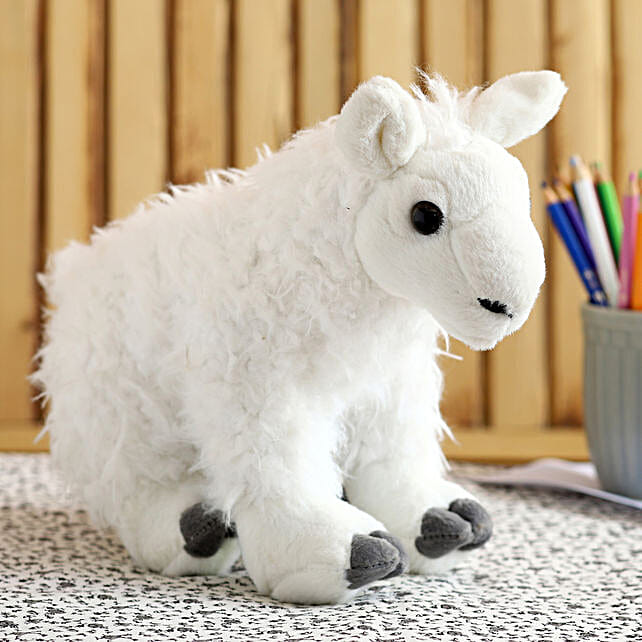 Buy/Send Wild Republic Plush White Sitting Llama Soft Toy Online- FNP