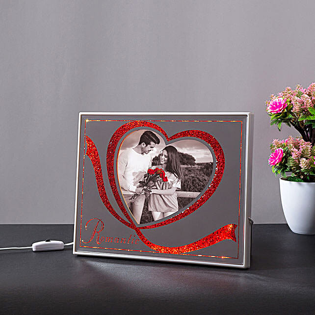 Buy/Send Personalised Red Heart Shaped LED Photo Frame Online- FNP