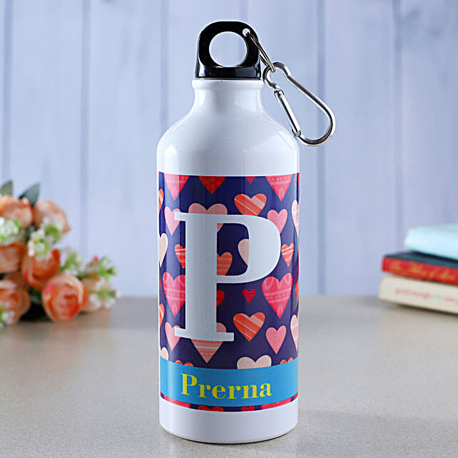 Buy/Send Personalised Heart Water Bottle Online- FNP