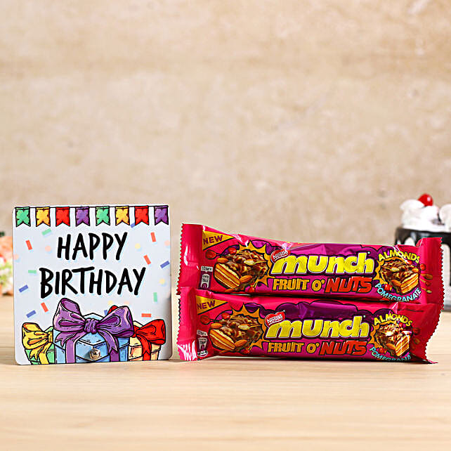 Buy/Send Birthday Special Table Top & Munch Fruit O Nuts Online- FNP