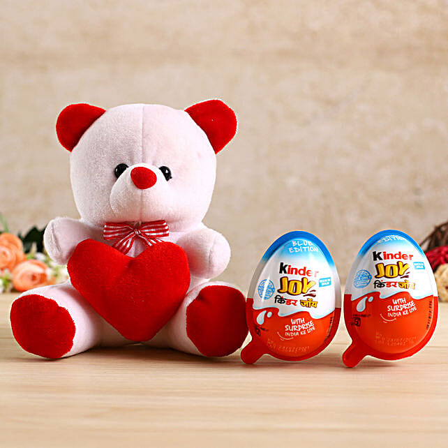 Buy/Send Cute Teddy & Kinder Joy Blue Edition Online- FNP