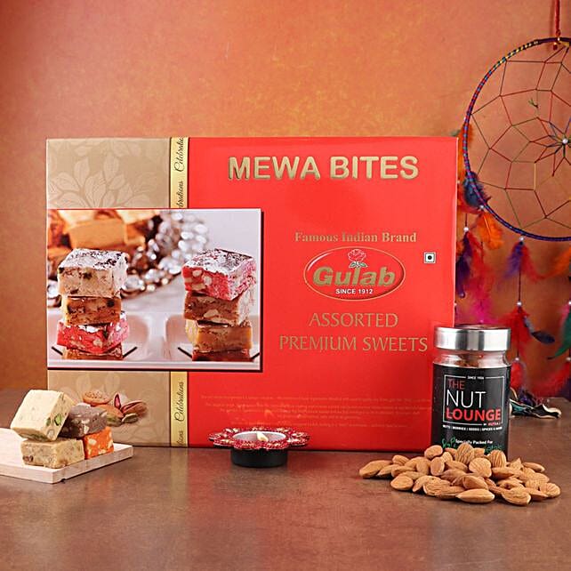 Buy/Send gulab mewa bites with almonds Online- FNP