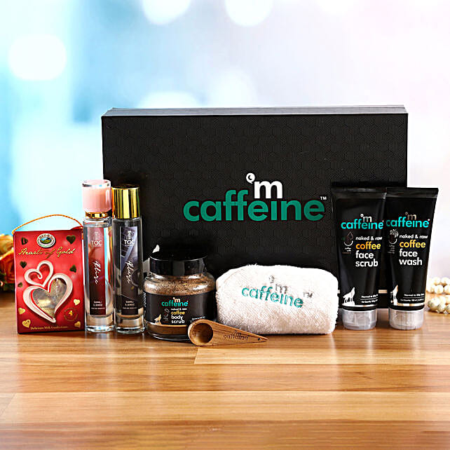 Buy/Send mcaffeine Skincare Kit With TOC Perfume & Chocolates Online- FNP
