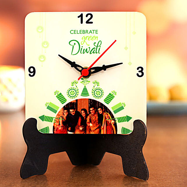 Buy/Send Personalised Happy Diwali Table Clock Online- FNP