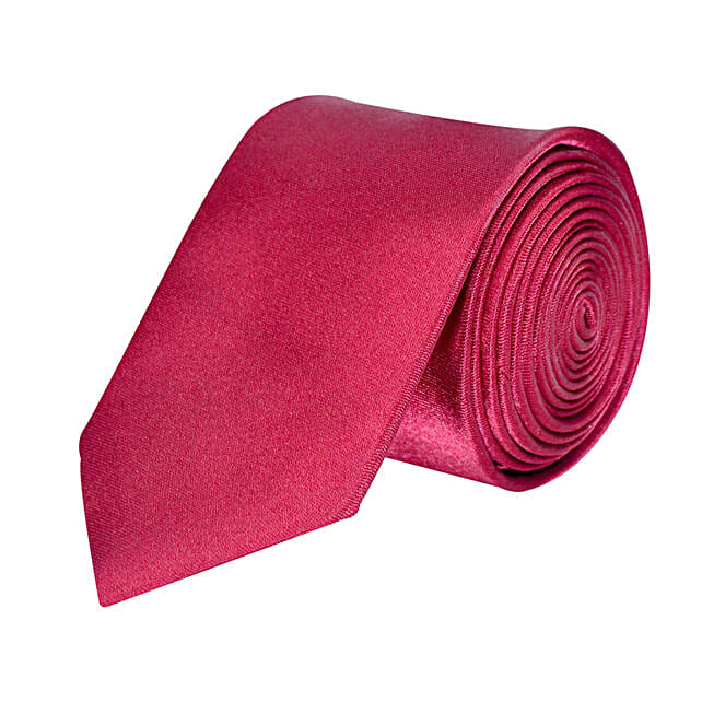 Buy/Send Maroon Formal Plain Necktie Online- FNP