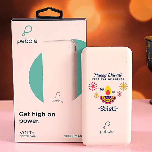 Buy/Send Personalised Happy Diwali Pebble Volt Power Bank Online- FNP
