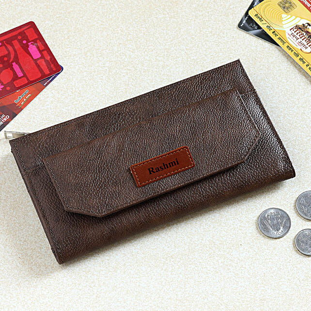 Buy/Send Personalised Dark Brown Ladies Wallet Online- FNP