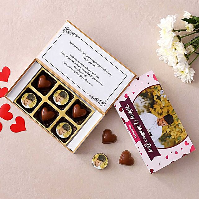 Buy/Send V-Day Greetings Personalised Chocolate Box Online- FNP