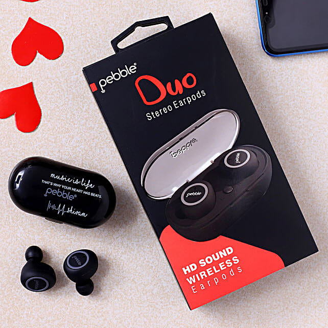 Buy/Send Personalised Pebble Duo Wireless Earbuds Online- FNP