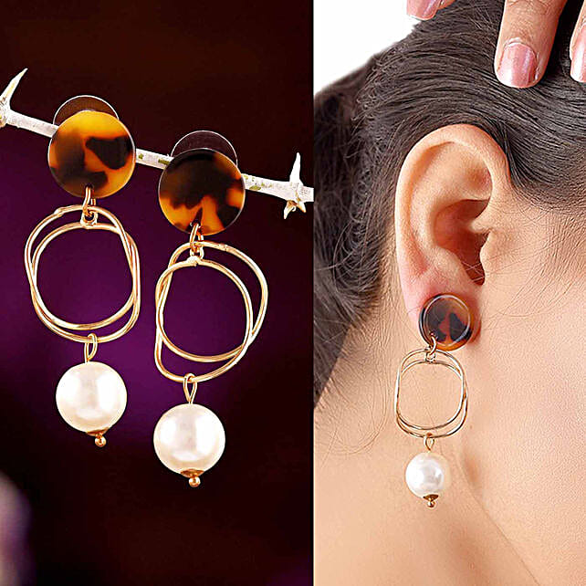 Buy/Send Timeless Pearl Loop Earrings Online- FNP