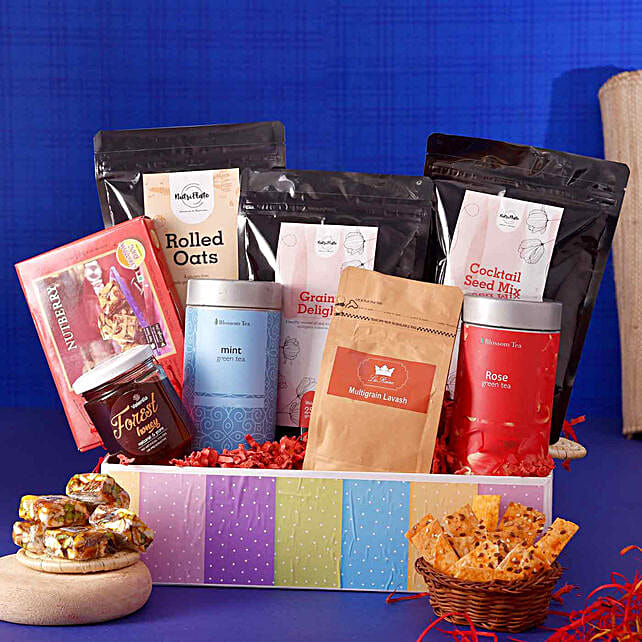 Buy/Send Healthy Munchies Tray Gift Hamper Online- FNP