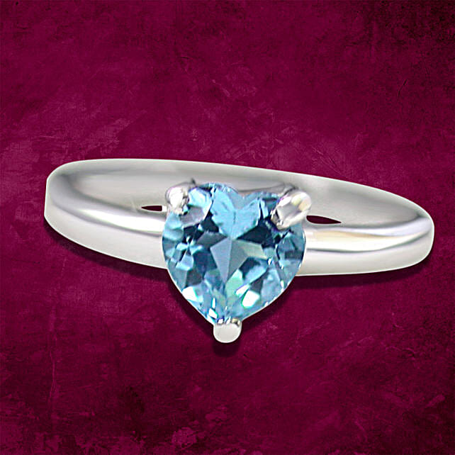 Buy/Send Heart Shaped Blue Topaz Ring Online- FNP