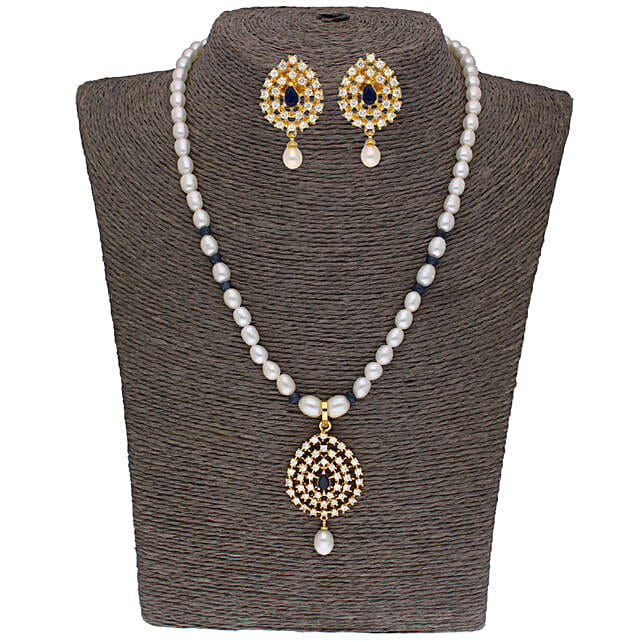 Buy/Send Sri Jagdamba Pearls Traditional Necklace Set Online- FNP
