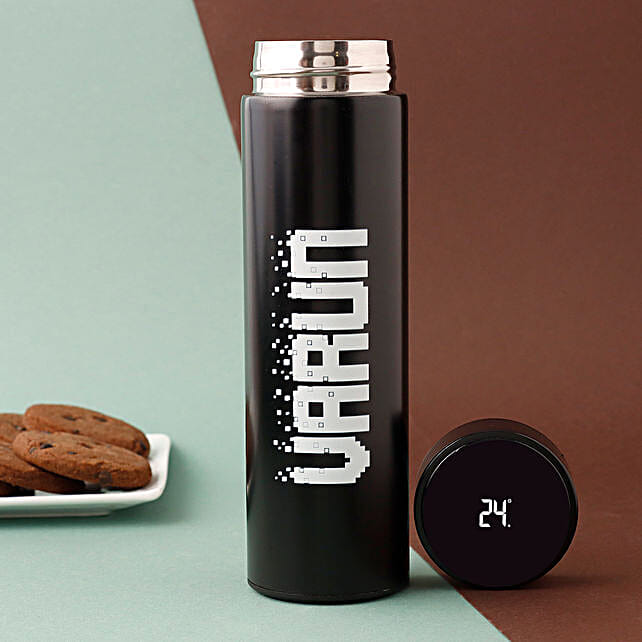 Buy/Send Personalised LED Black Temperature Bottle Online- FNP
