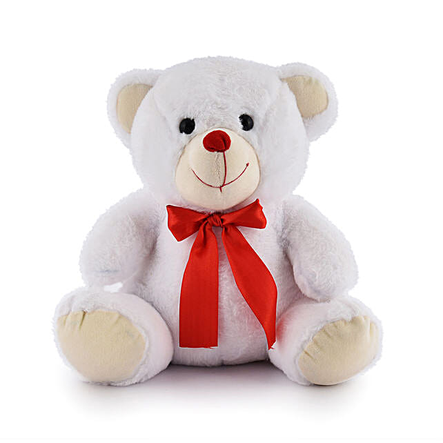 Buy/Send Soft Plush Cute Sitting Teddy Bear- White Online- FNP
