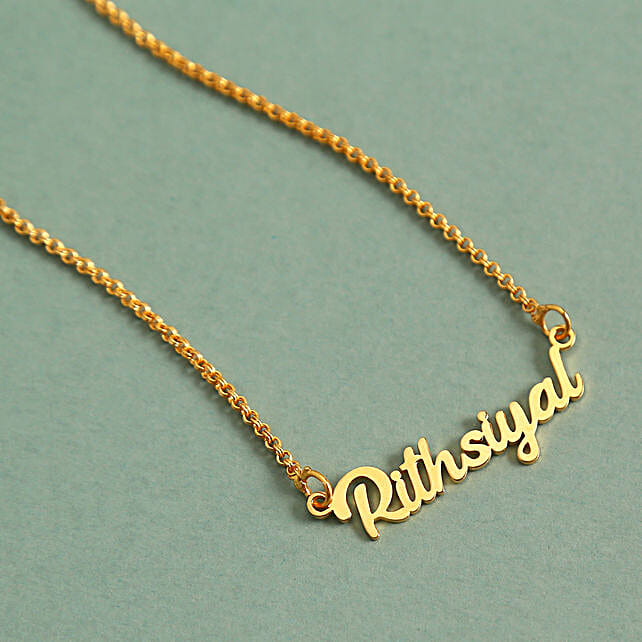Buy/Send Personalised Gold Plated Name Necklace Online- FNP