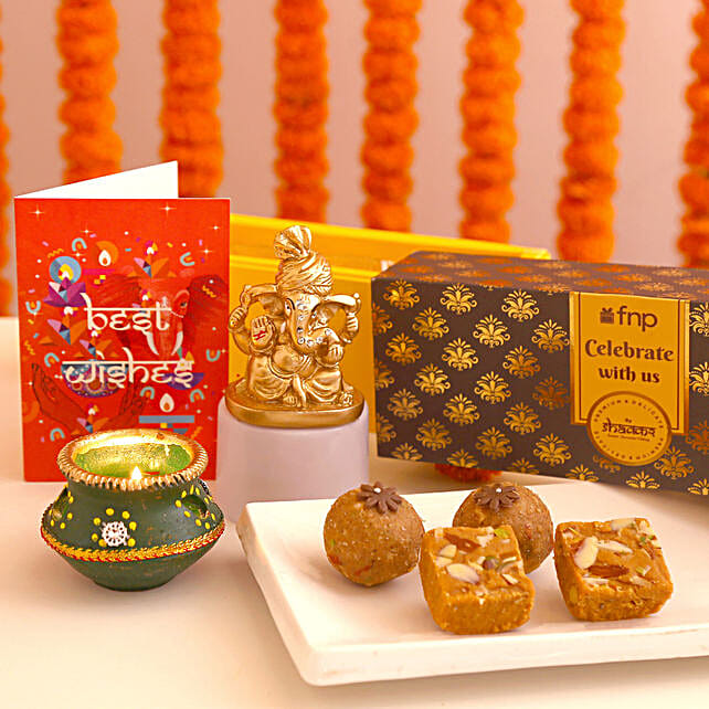 Buy/Send Diwali Wishes With Sweets Gift Hamper Online- FNP