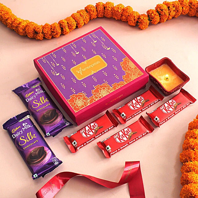 Buy/Send Happy Diwali Assorted Chocolates & Floating Diya Online- FNP