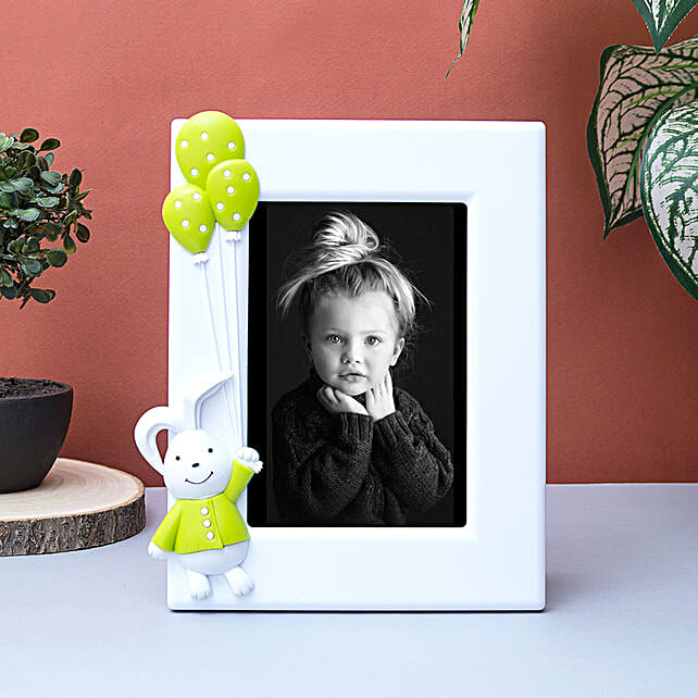 Buy/Send Personalised Blue Bunny Rabbit Vertical Photo Frame Online- FNP