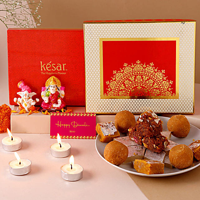 Buy/Send Happy Diwali Sweets With Idols N Candles Online- FNP
