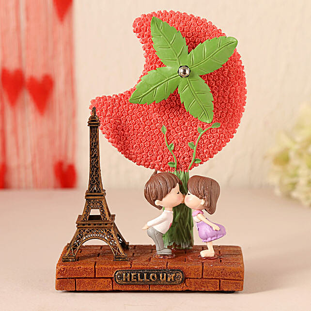 Buy/Send Half Moon Couple Eiffel Tower Showpiece Online- FNP
