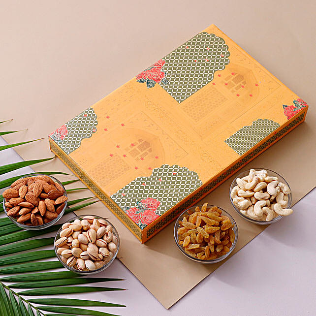 Buy/Send Golden Orange Dry Fruits Box Online- FNP