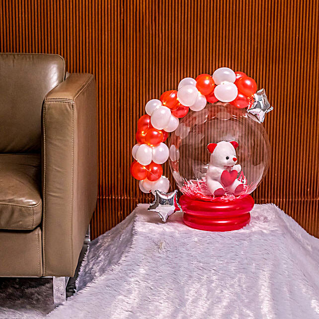 Buy/Send Teddy Inside Bobo Balloon Arrangement Online- FNP