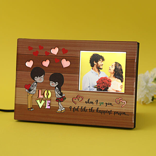 Buy/Send Personalised Love Engraved LED Photo Frame Online- FNP