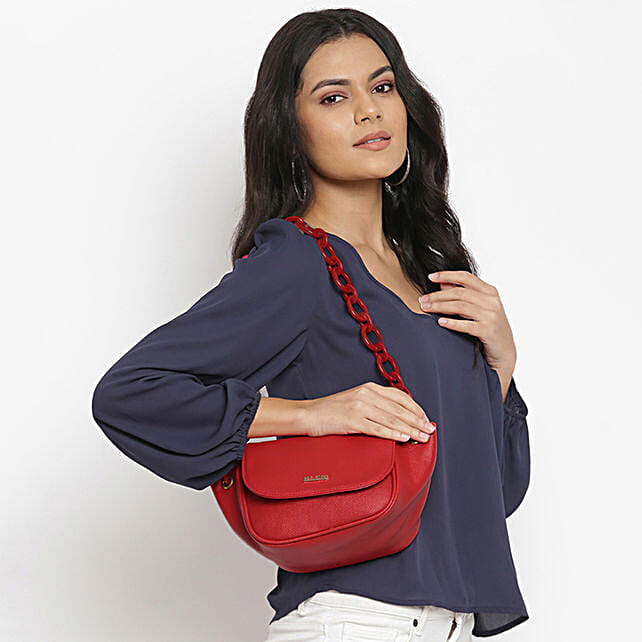 Buy/Send Stylish Strap Red Sling Bag Online- FNP