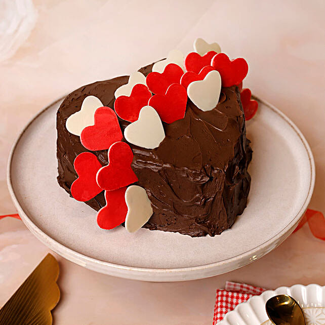 Buy/Send Choco Hearts Love Designer Cake- Half Kg Online- FNP