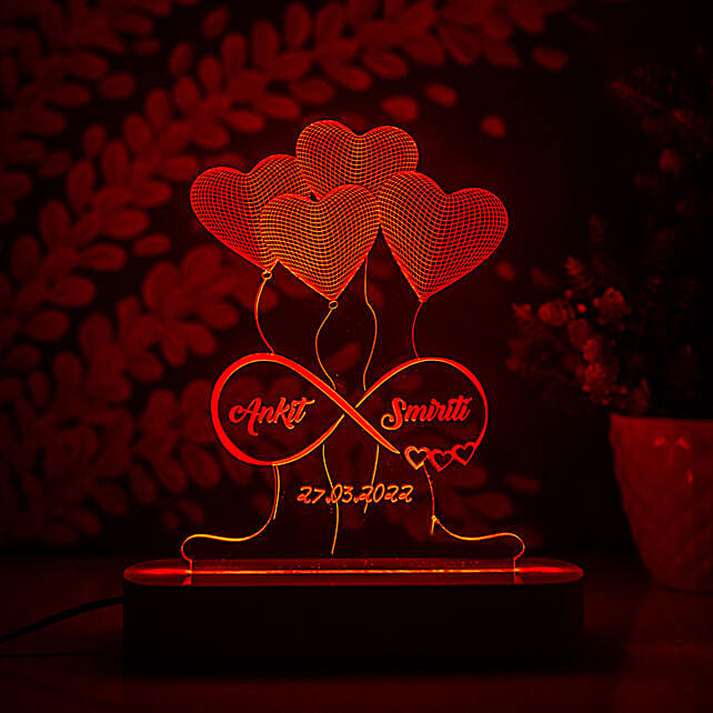 Buy/Send Personalised Infinity Night Lamp- Red Online- FNP
