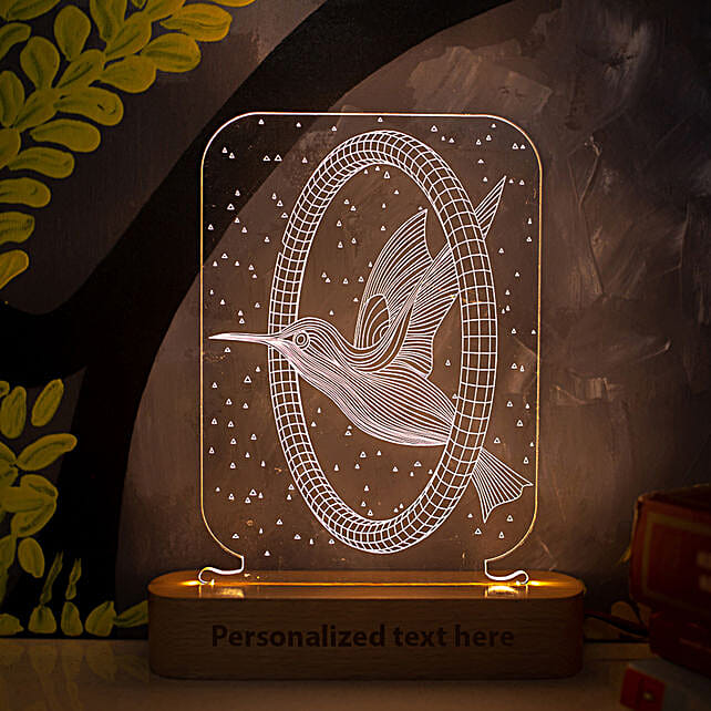 Buy/Send Personalised Yellow LED Bird Lamp Online- FNP