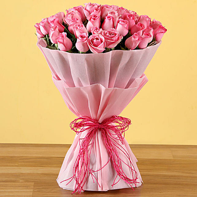 Buy/Send Poetic Pink 50 Roses Bouquet Online- FNP