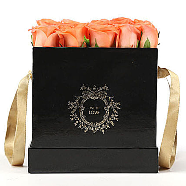Buy/Send Elegant Box Of Orange Roses Online- FNP