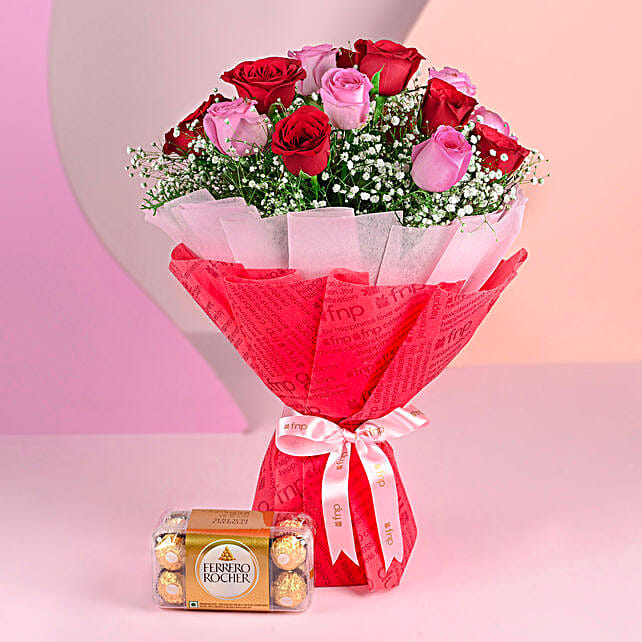 Buy/Send Sprinkle of Love Rose & Chocolates Combo Online- FNP